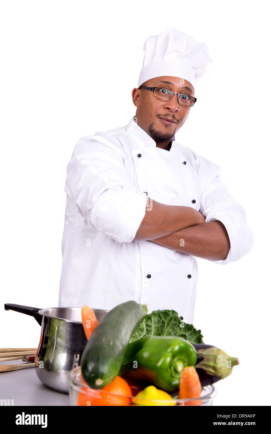 Male chef with fruits and vegetables cooking Stock Photo - Alamy