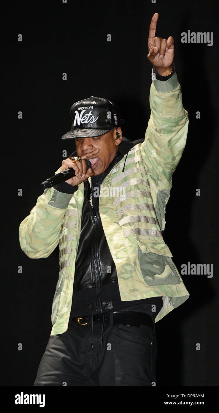 Jay-Z performing live on stage at BBC Radio 1's Hackney Weekend held at ...