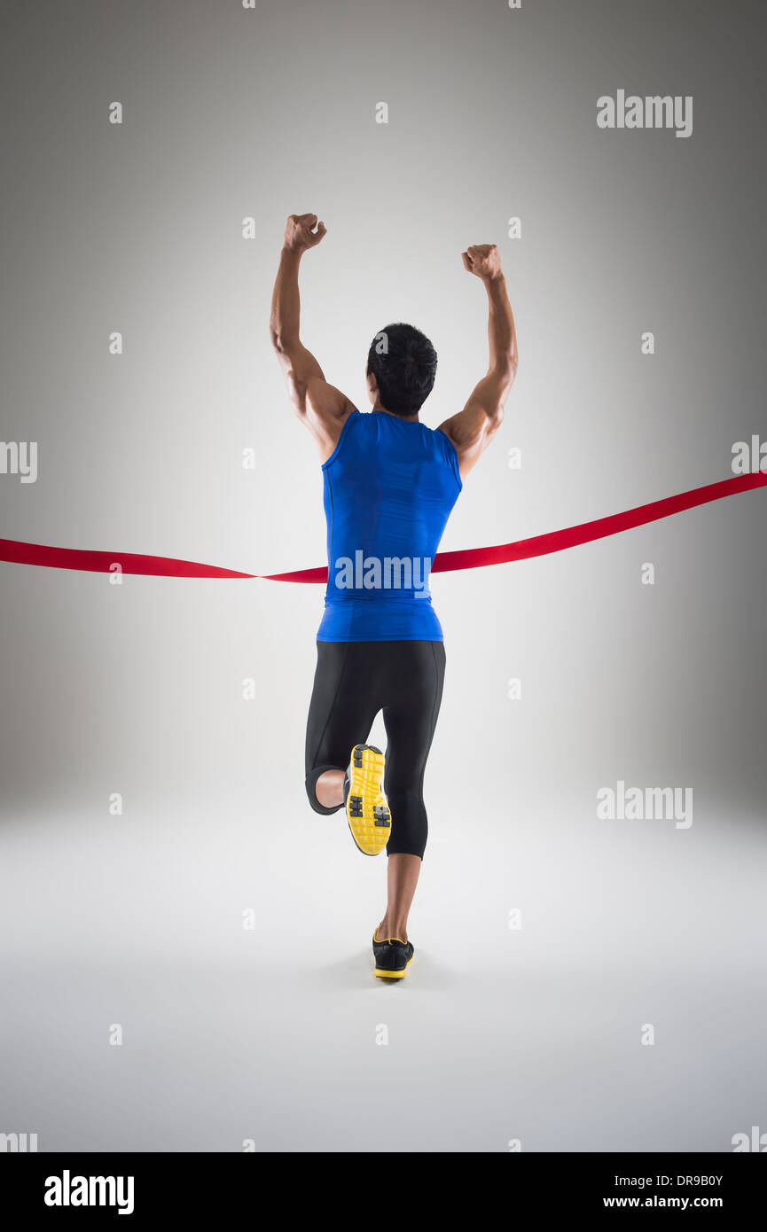 Man running up back view hi-res stock photography and images - Alamy