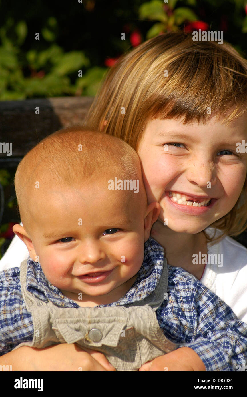 Sister and Baby brother Stock Photo - Alamy