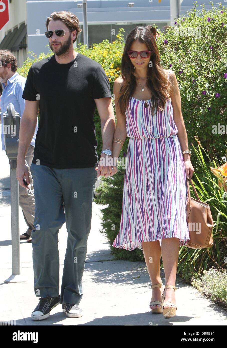 Jordana Brewster and husband Andrew Form leaving a restaurant in West ...