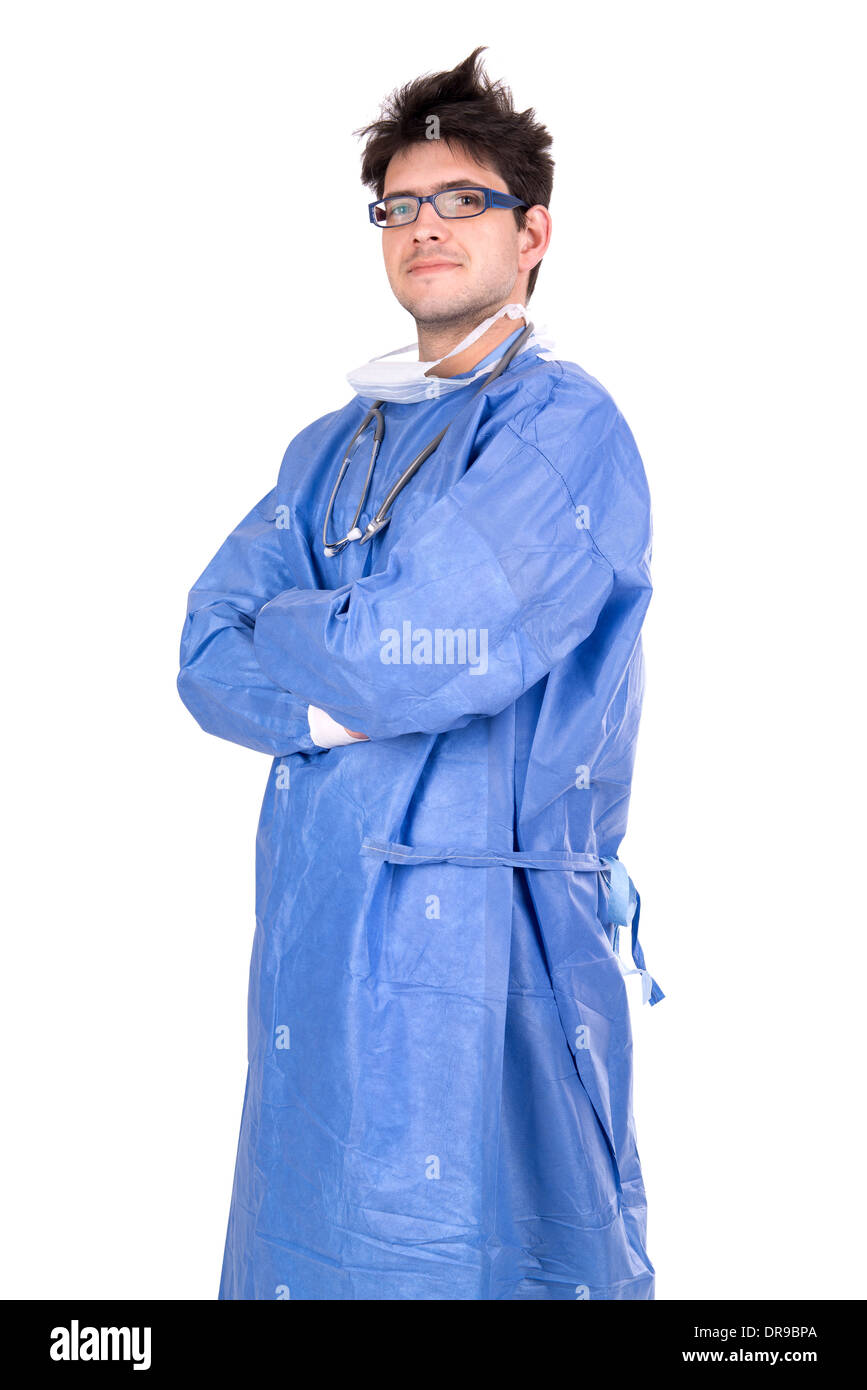 Doctor isolated against a white background Stock Photo - Alamy