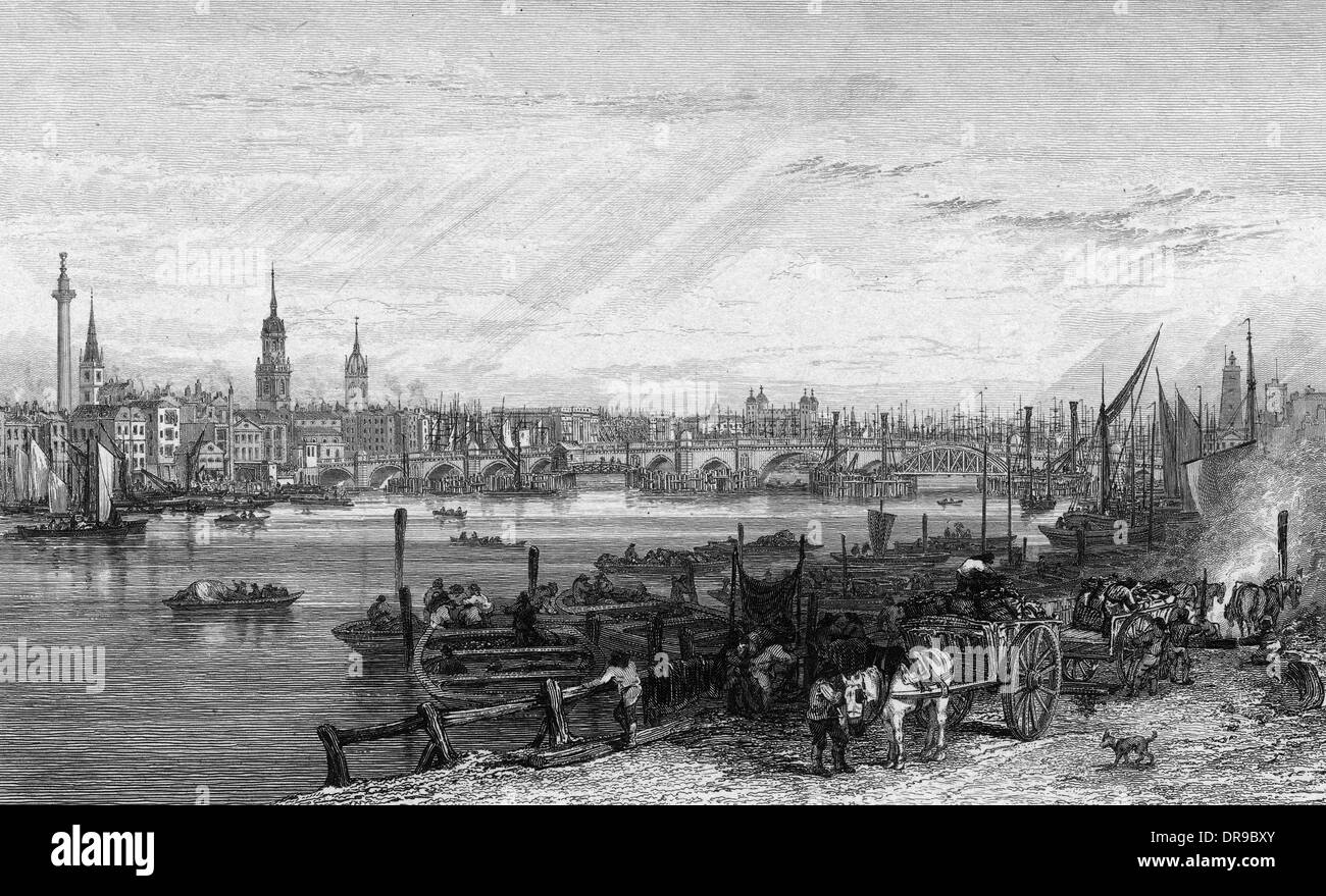 NEW LONDON BRIDGE 1826 Stock Photo - Alamy