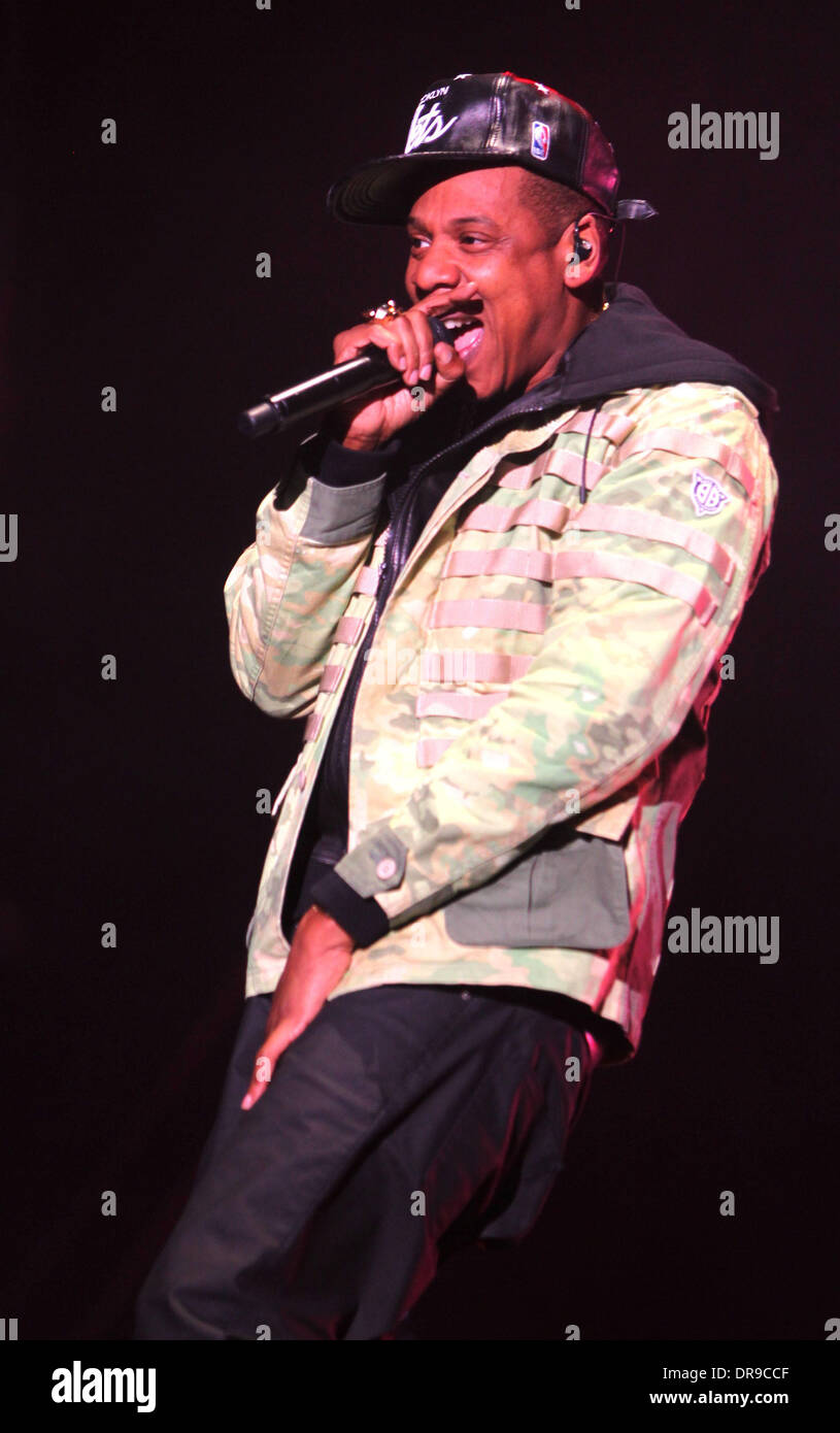 Jay-Z performing live on stage at BBC Radio 1's Hackney Weekend held at ...