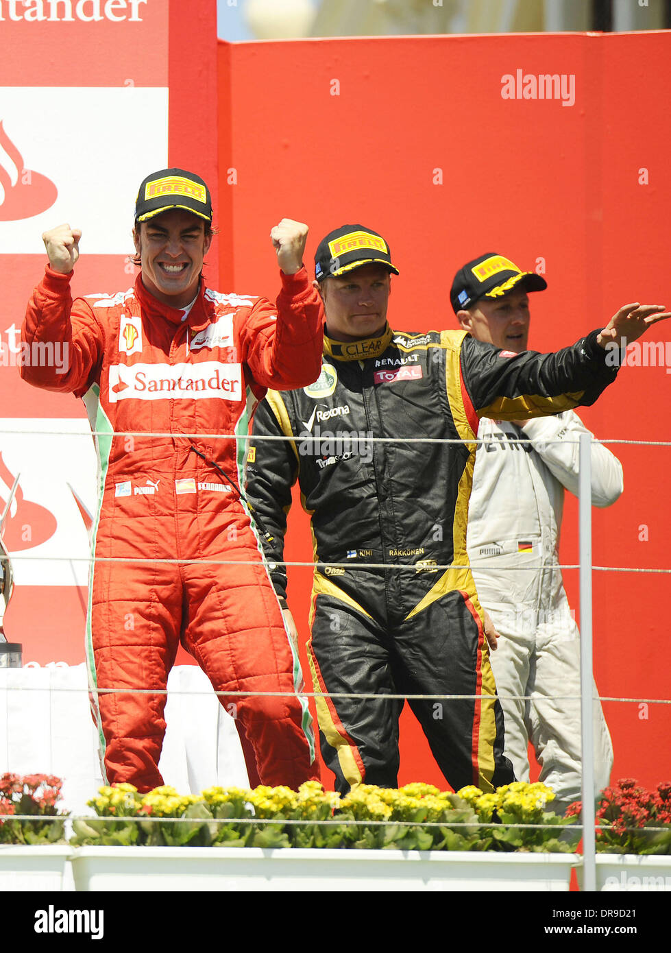 Fernando Alonso, Kimi Rikkonen and Michael Schumacher 2012 European ...