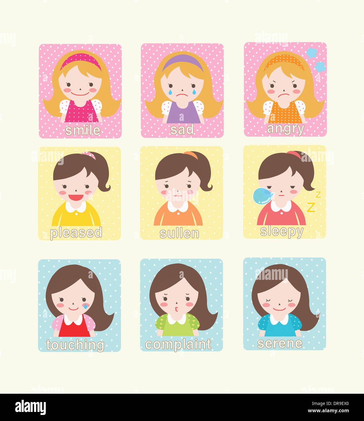 an illustration of images related to different moods Stock Photo - Alamy