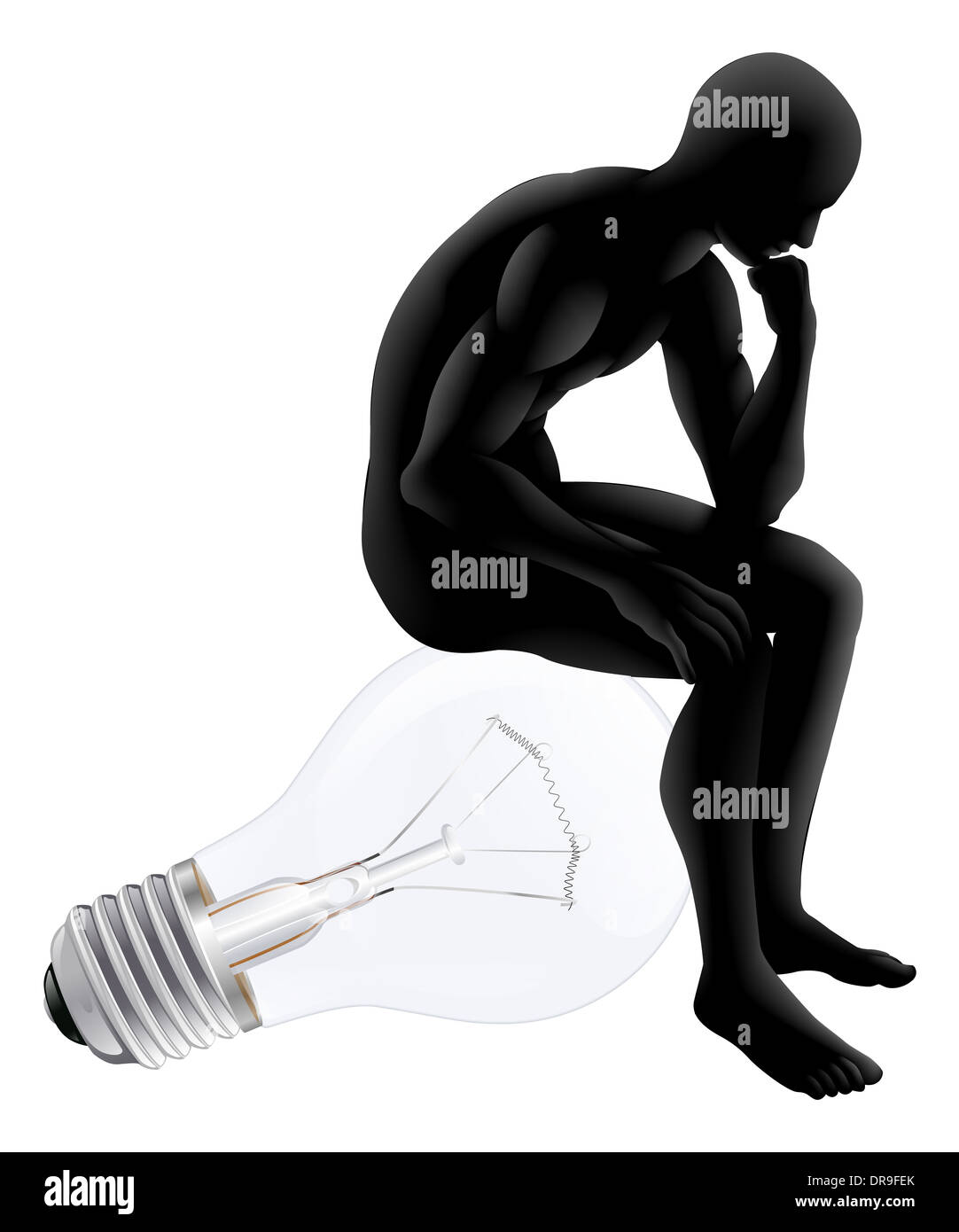 The thinker rodin illustration Cut Out Stock Images & Pictures - Alamy