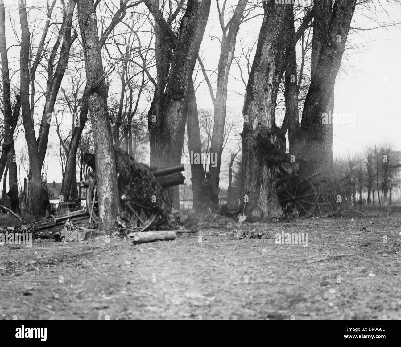 Howitzers in action 1917 Stock Photo - Alamy