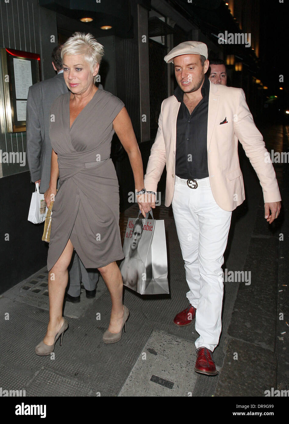 Denise Welch and boyfriend Lincoln Townley leaving the Ivy Restaurant ...