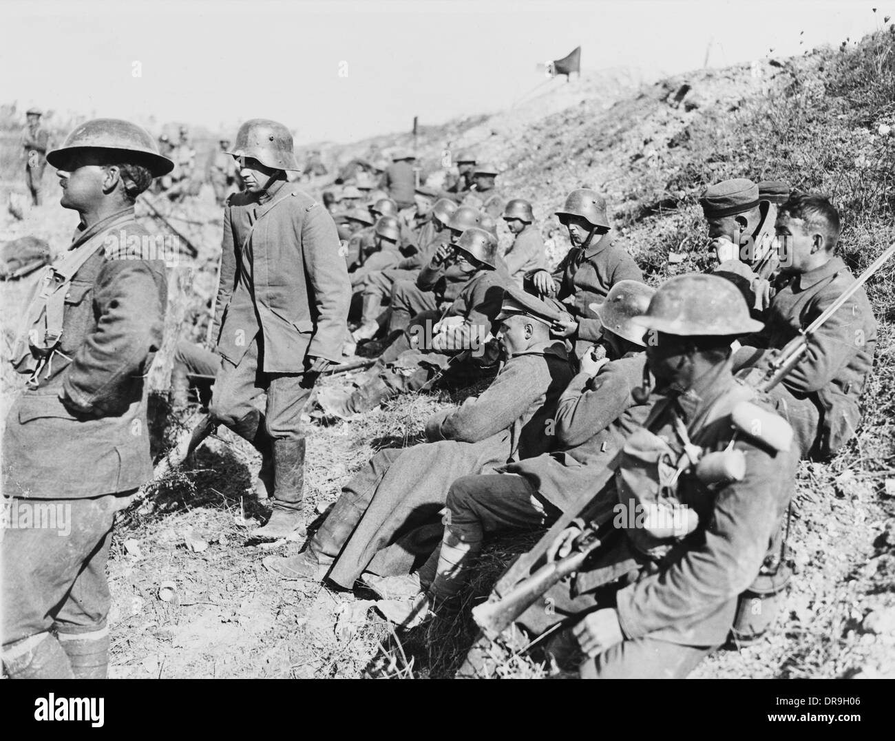 German prisoners after Battle of the Canal du Nord, WW1 Stock Photo - Alamy