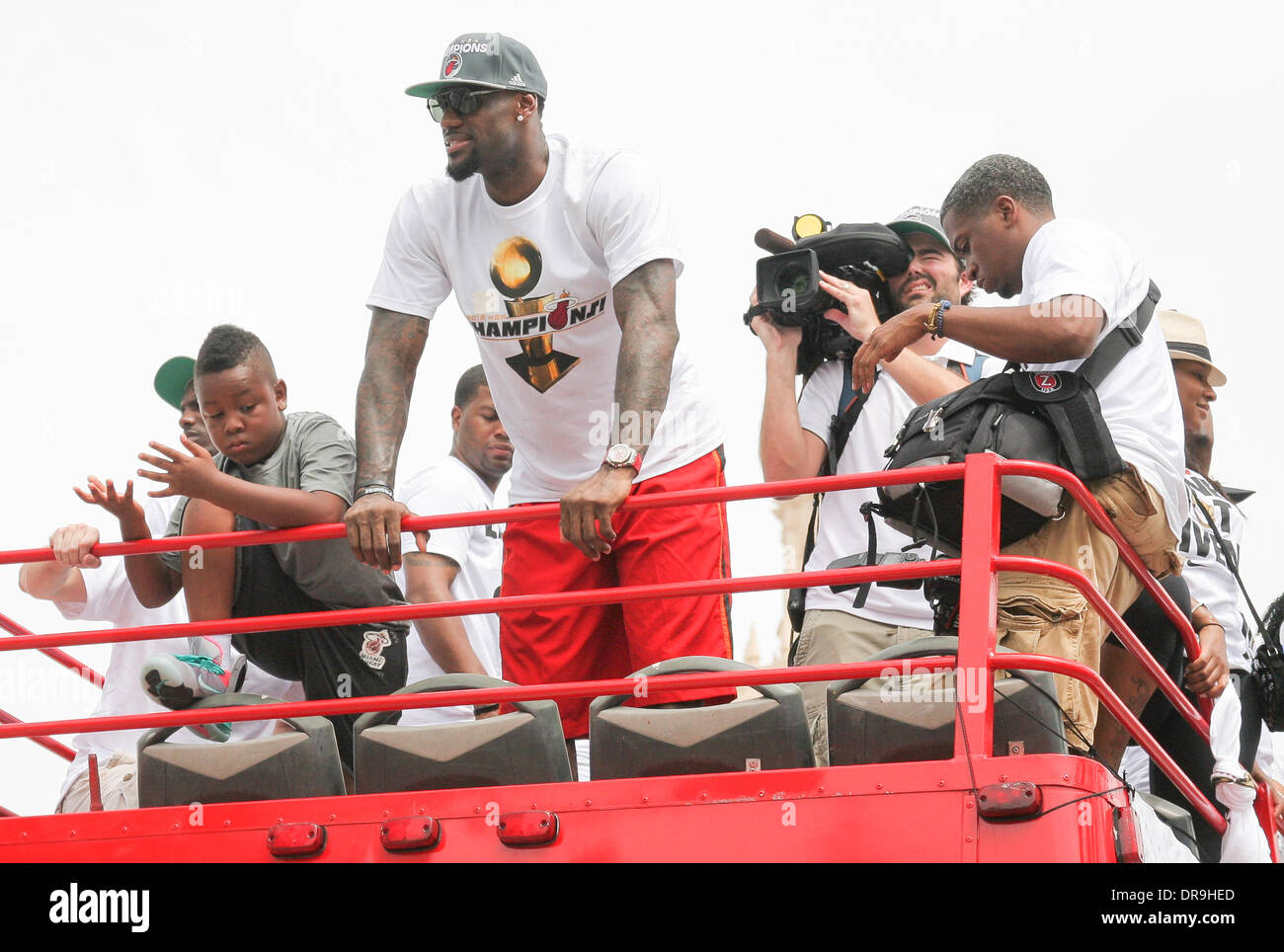 Lebron James during a Miami Heat victory parade through the streets of ...
