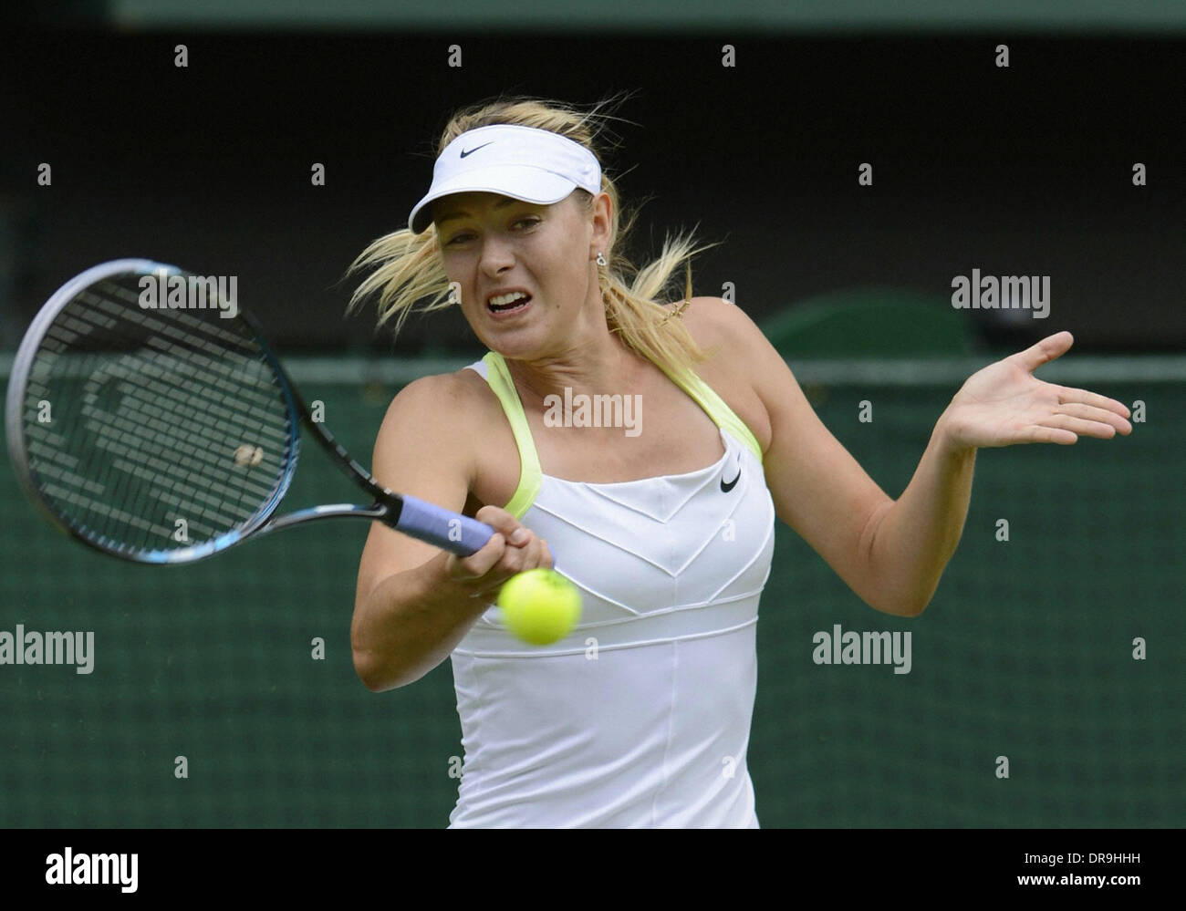 Maria Sharapova of Russia plays against Anastasia Rodionova of ...