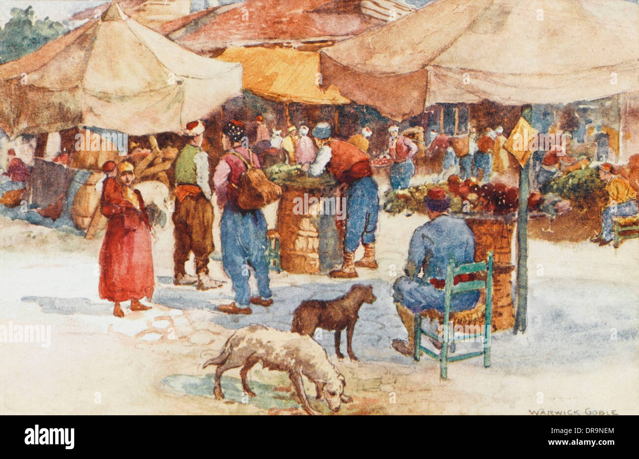 A Market at Scutari - Constantinople Stock Photo - Alamy