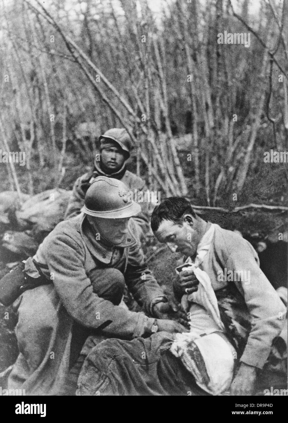 First aid wounded on Black and White Stock Photos & Images - Alamy