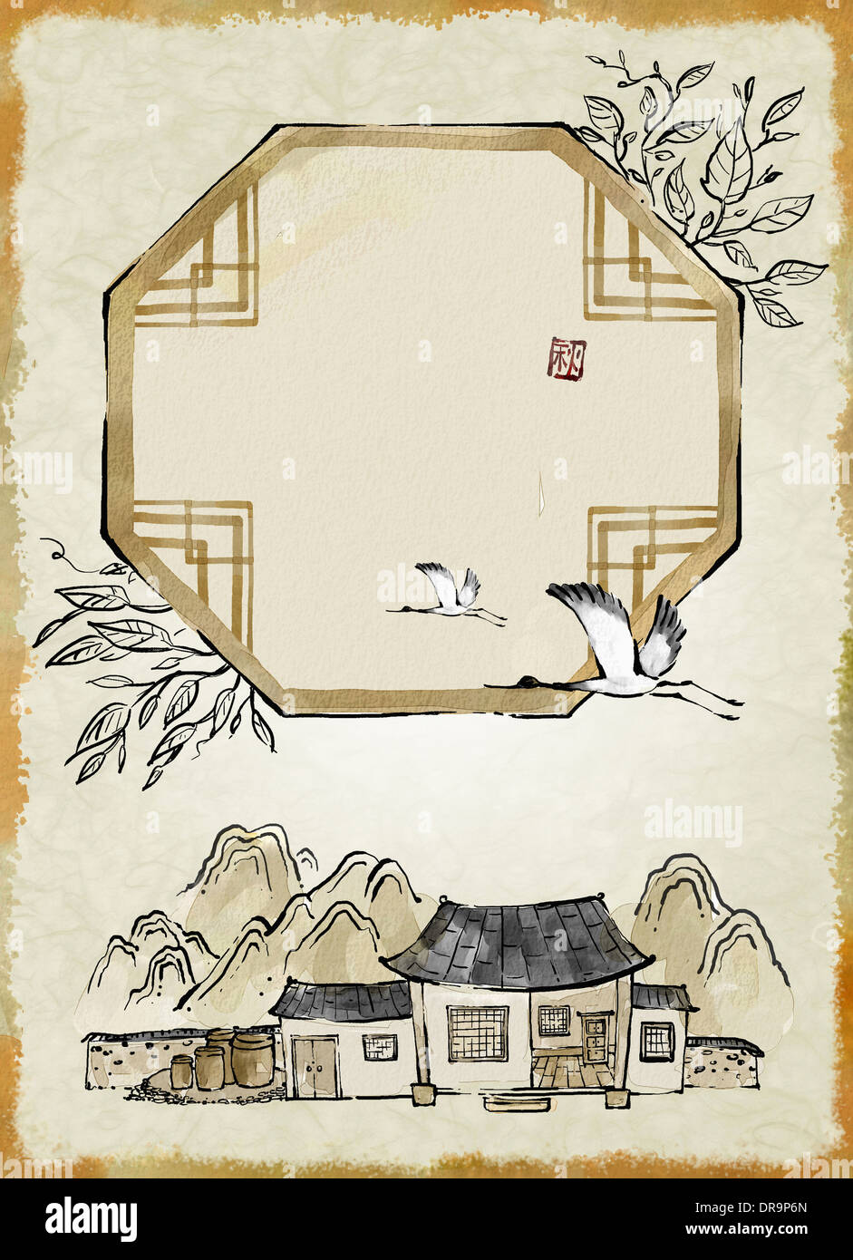 an illustration of an Korean themed picture Stock Photo - Alamy