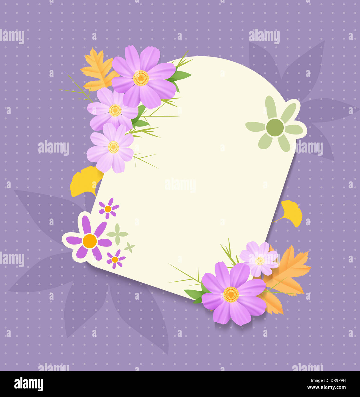 an illustration of flower related note paper Stock Photo - Alamy