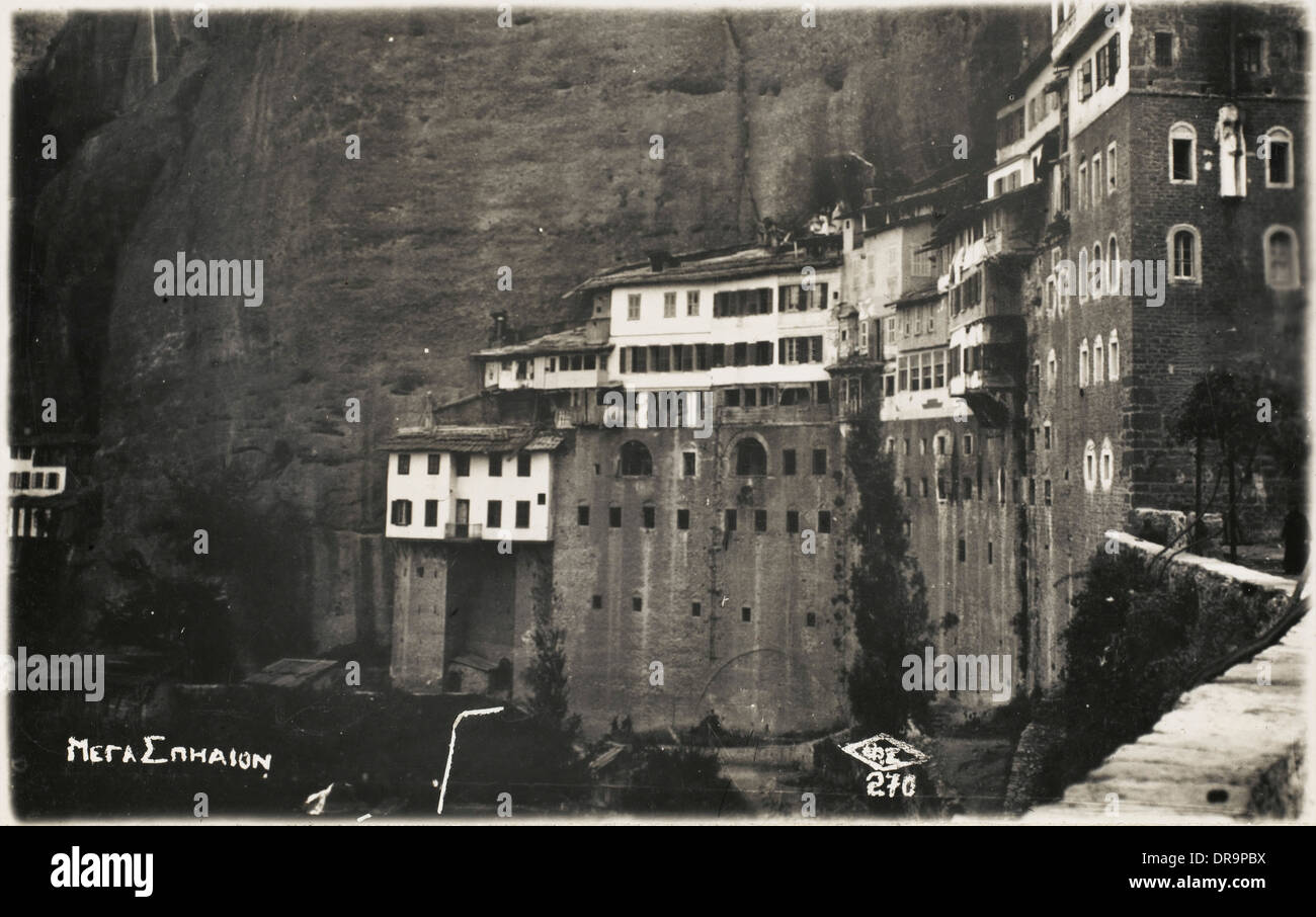 Cliffside Greek Monastery Stock Photo - Alamy