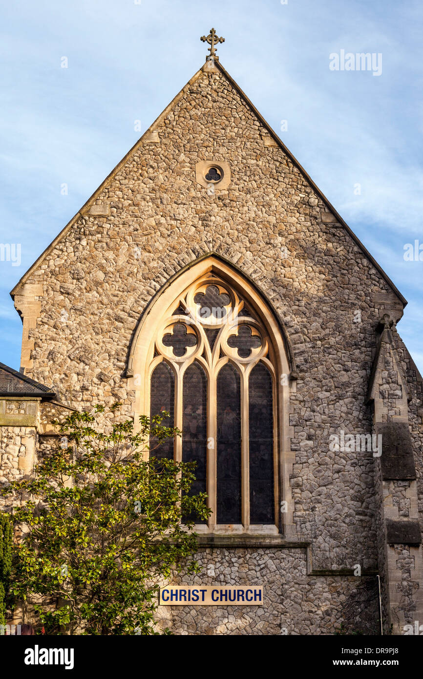 Christ Church stone building and arched window - structure is unsafe ...