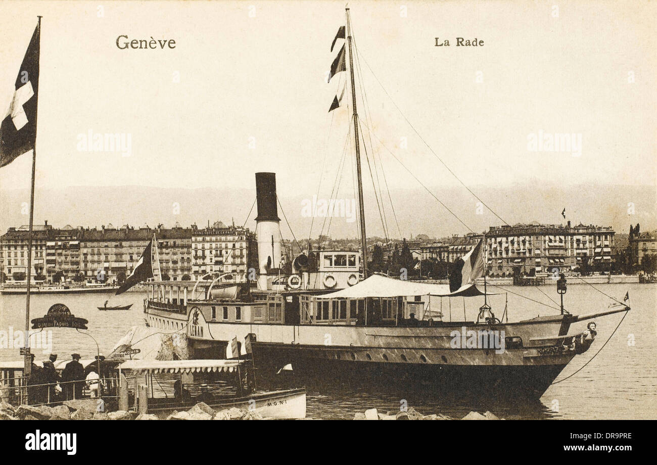 Steam ferry on Lac Leman, Geneva Stock Photo - Alamy