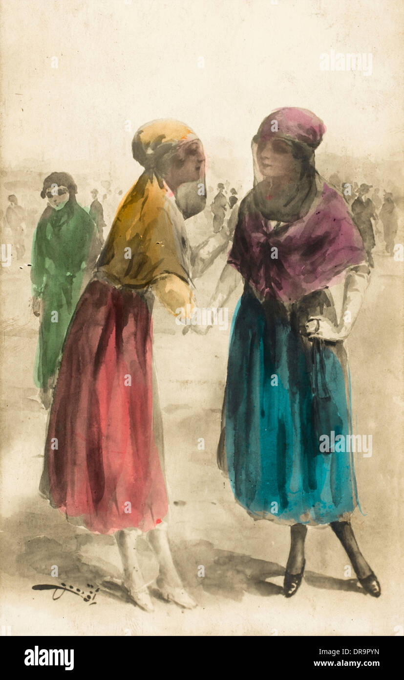 Two Turkish women - modern style Stock Photo - Alamy