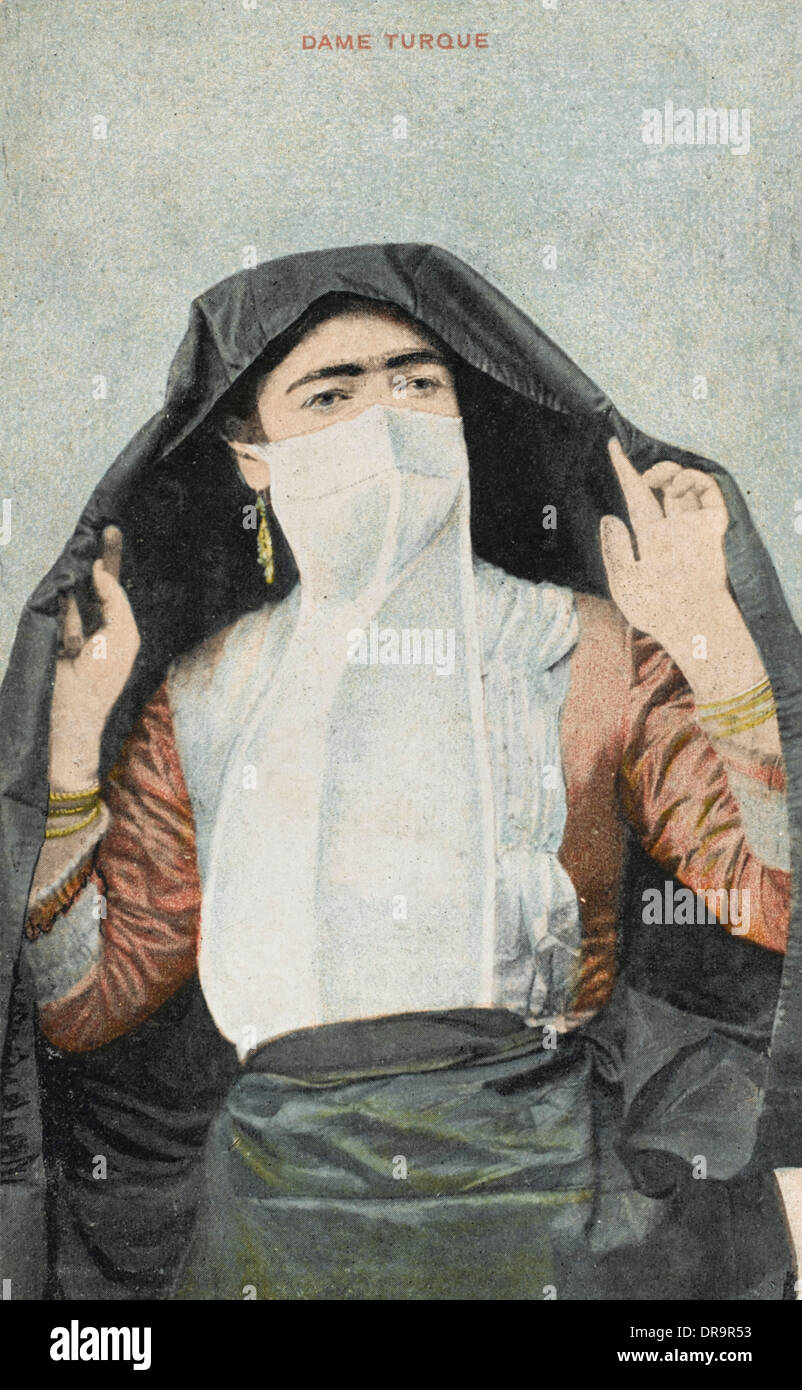 Turkish woman with long white veil Stock Photo - Alamy