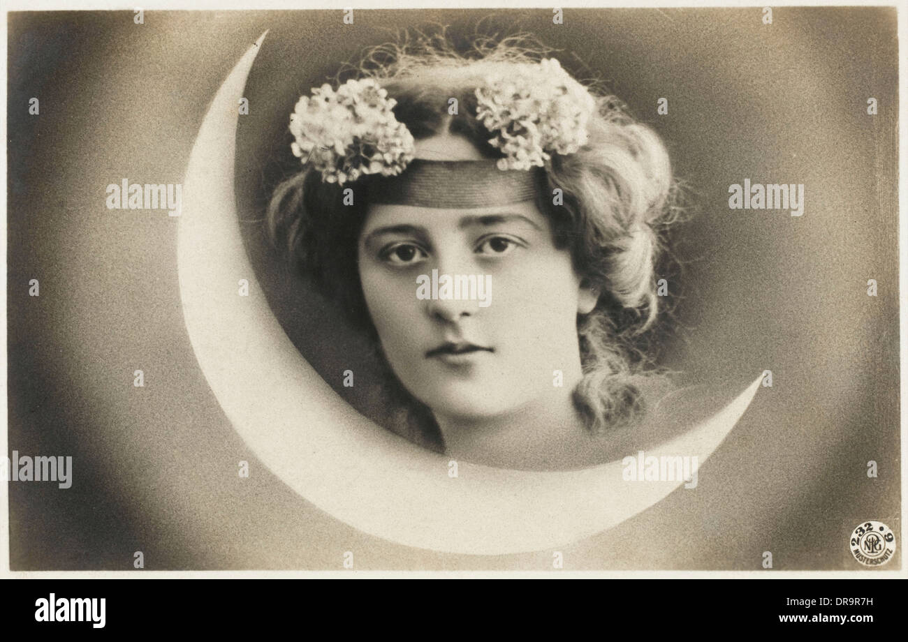 Turkish Beauty and Crescent Moon Stock Photo - Alamy