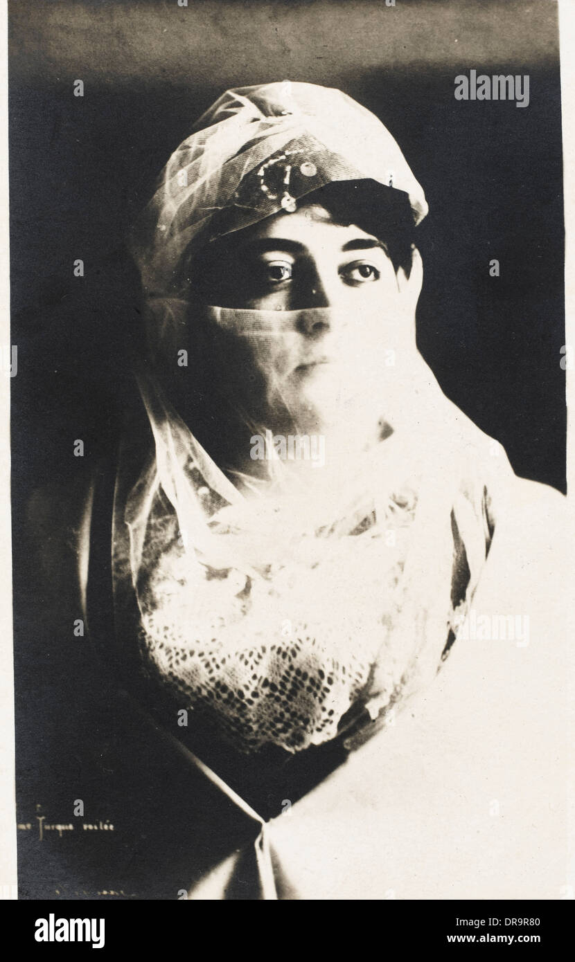 Veiled Turkish woman Stock Photo - Alamy