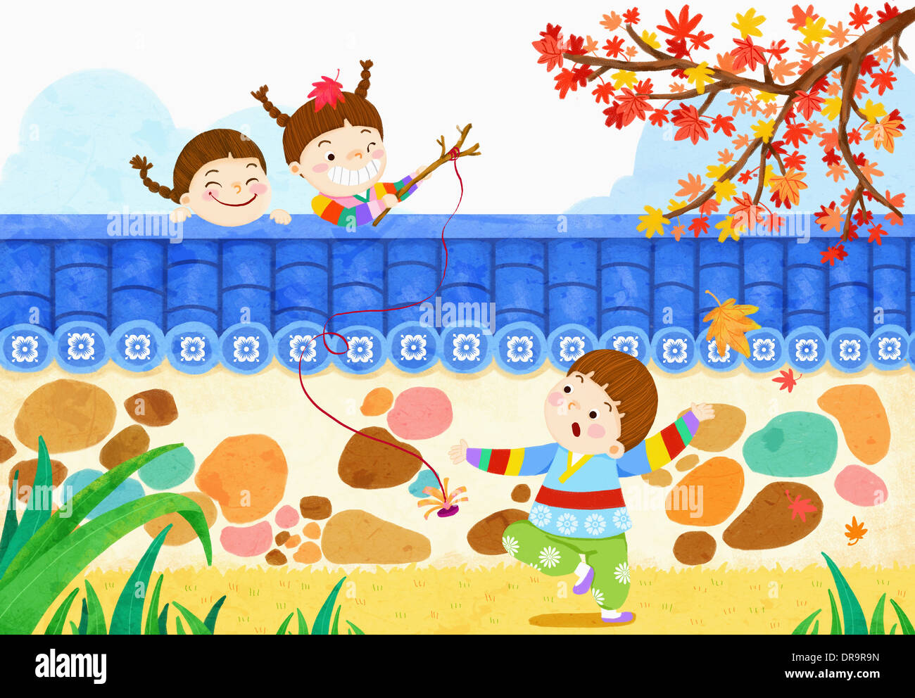 illustration card design of Chuseok Stock Photo - Alamy