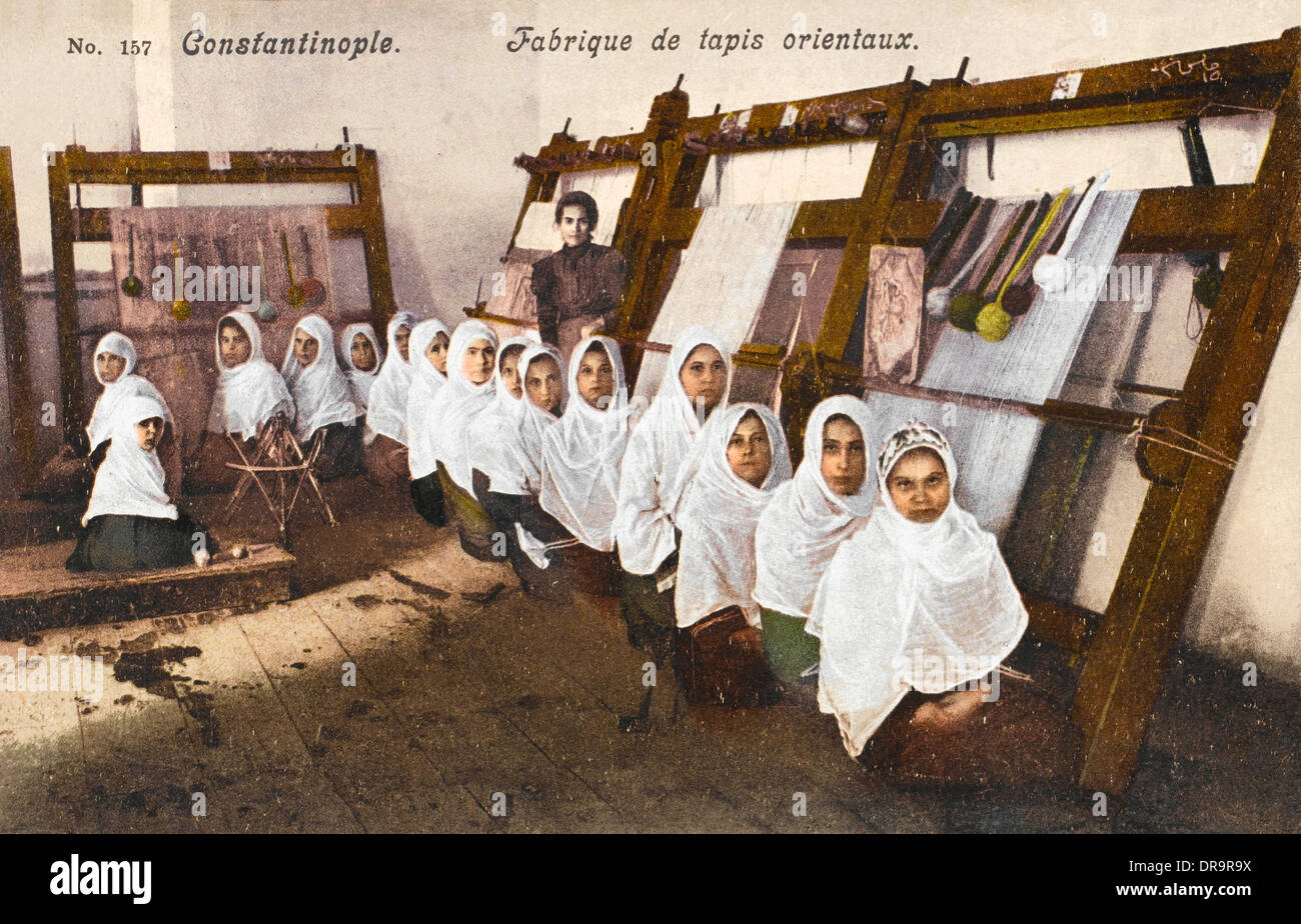 Turkish rug manufacture Stock Photo - Alamy