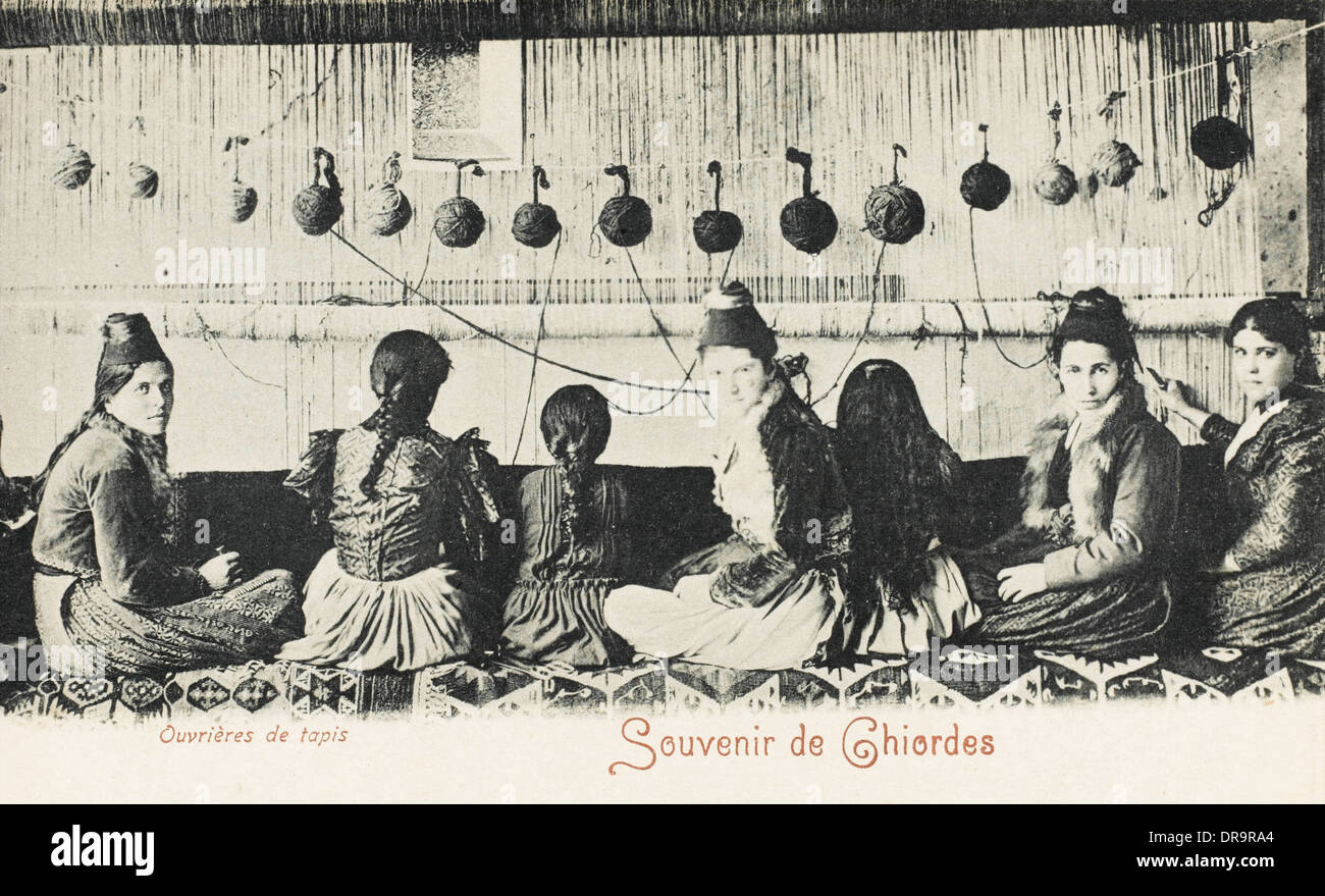 Turkish rug manufacture Stock Photo - Alamy