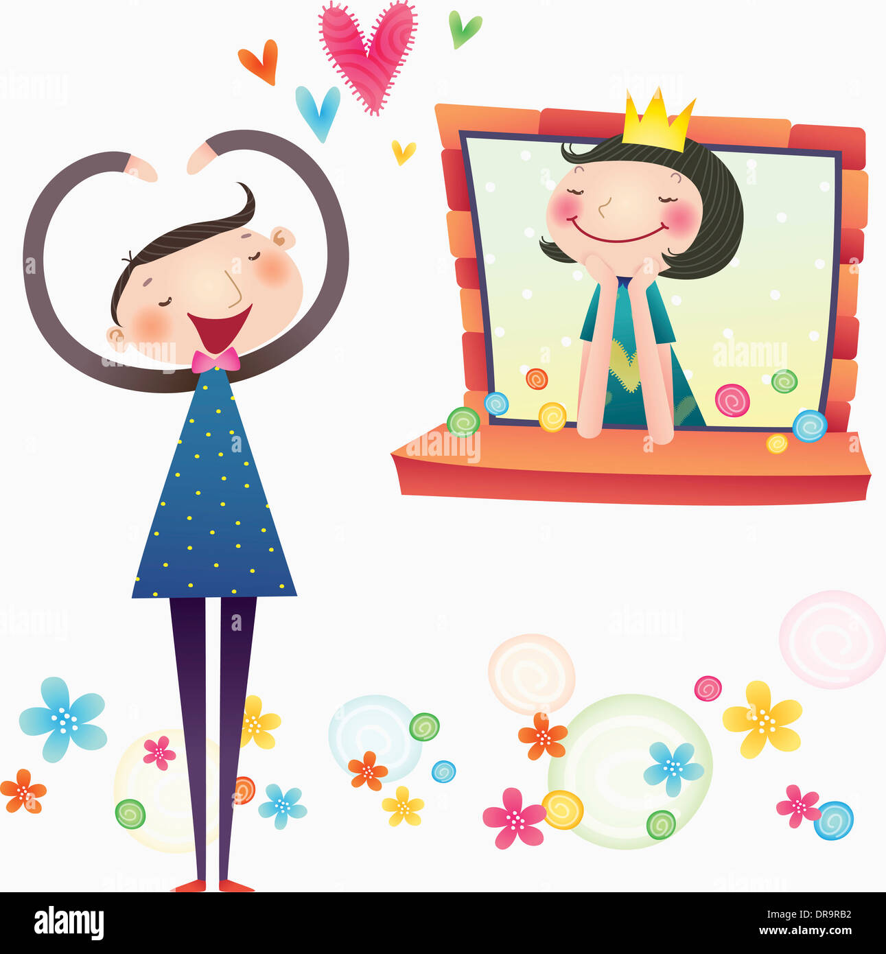 illustration of a loving couple Stock Photo - Alamy