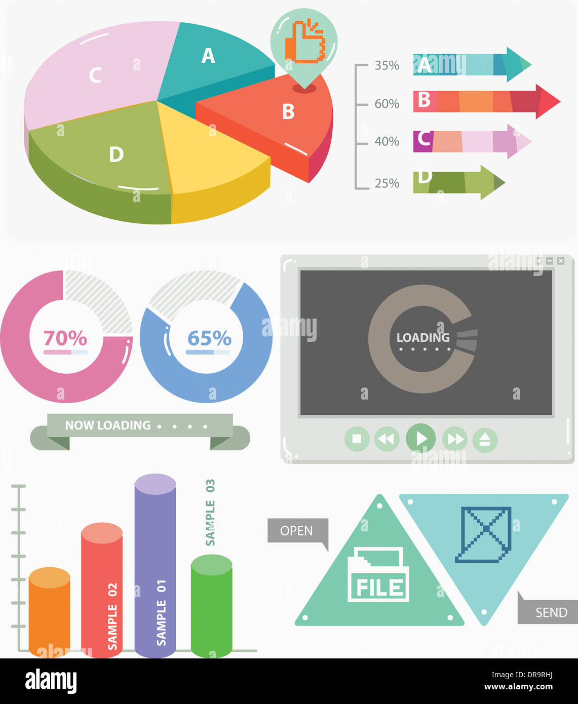 sample illustration of info graphic diagram Stock Photo - Alamy