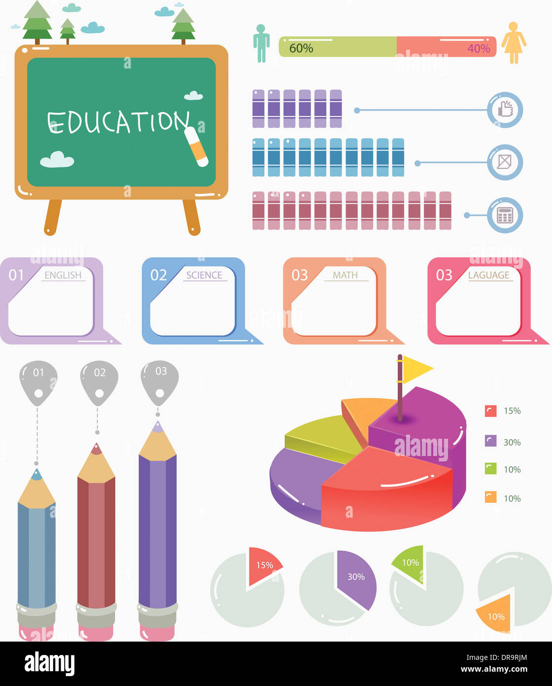 illustration of education info graphic Stock Photo - Alamy