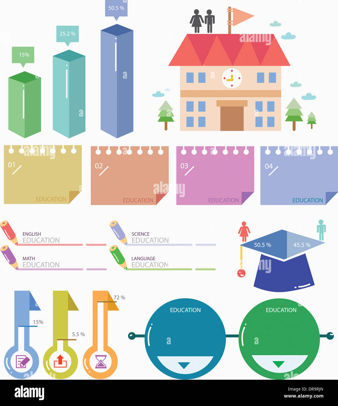 illustration of education info graphic Stock Photo - Alamy