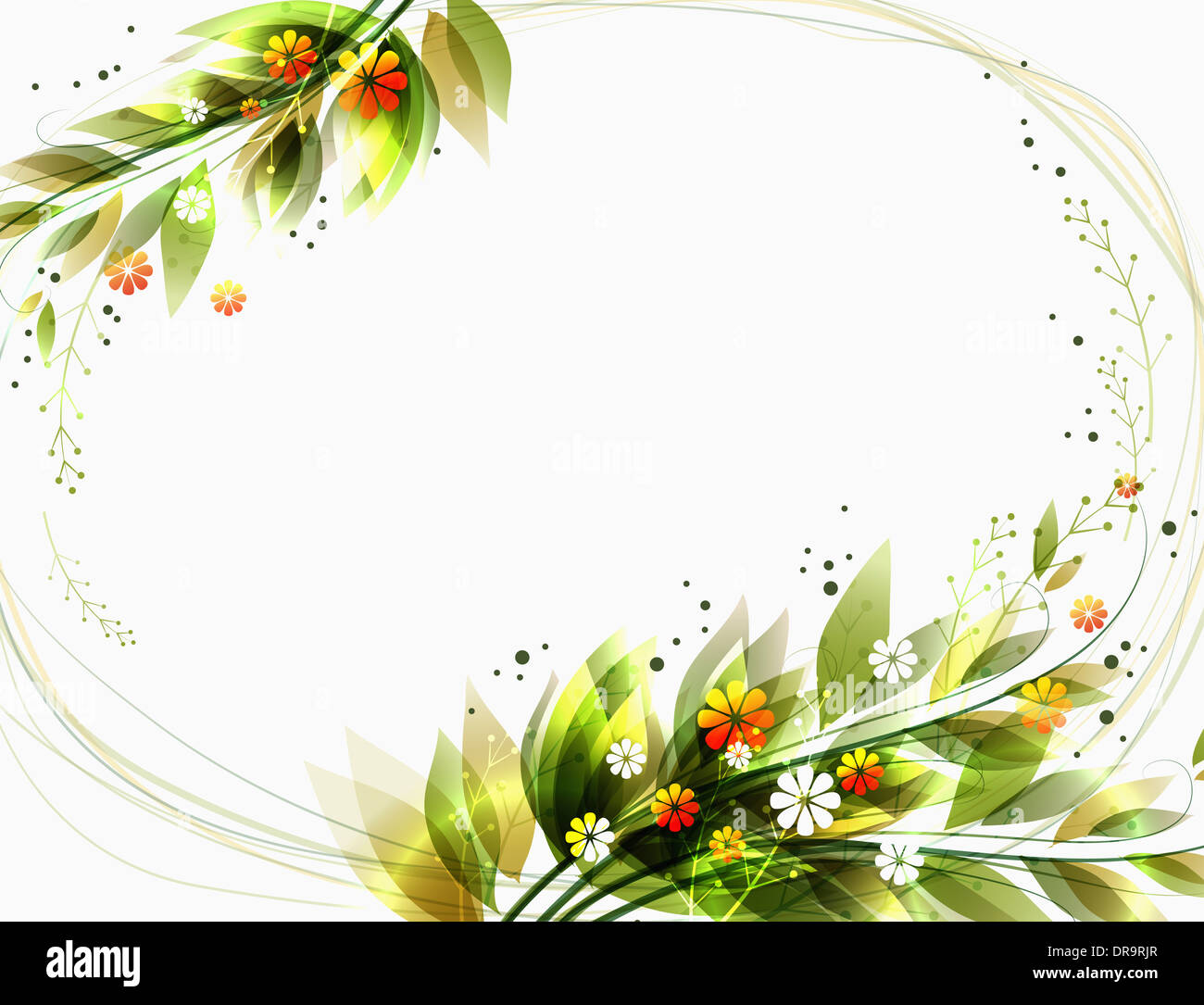 illustration card design with flowers Stock Photo - Alamy