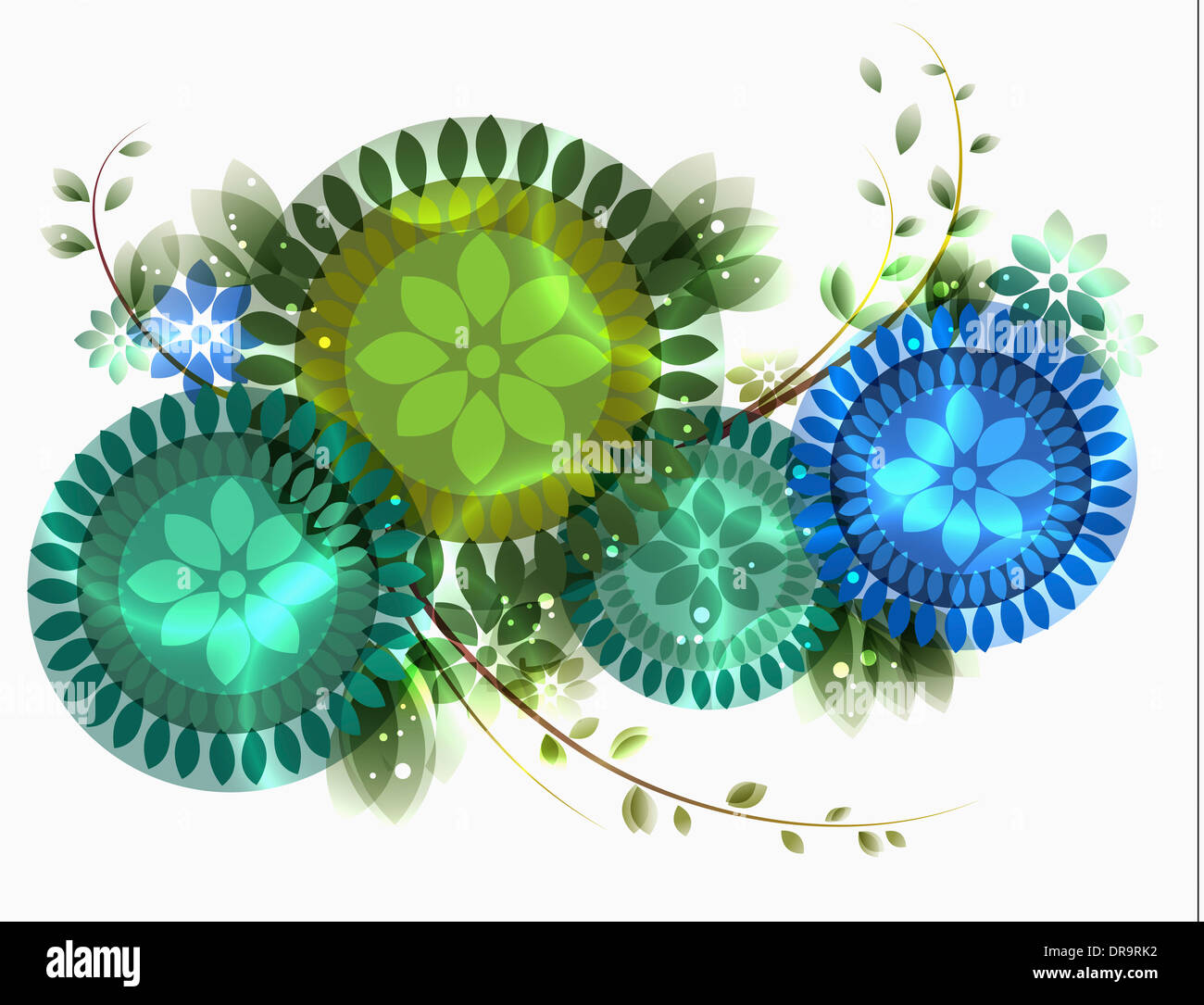 illustration card design with flowers Stock Photo - Alamy
