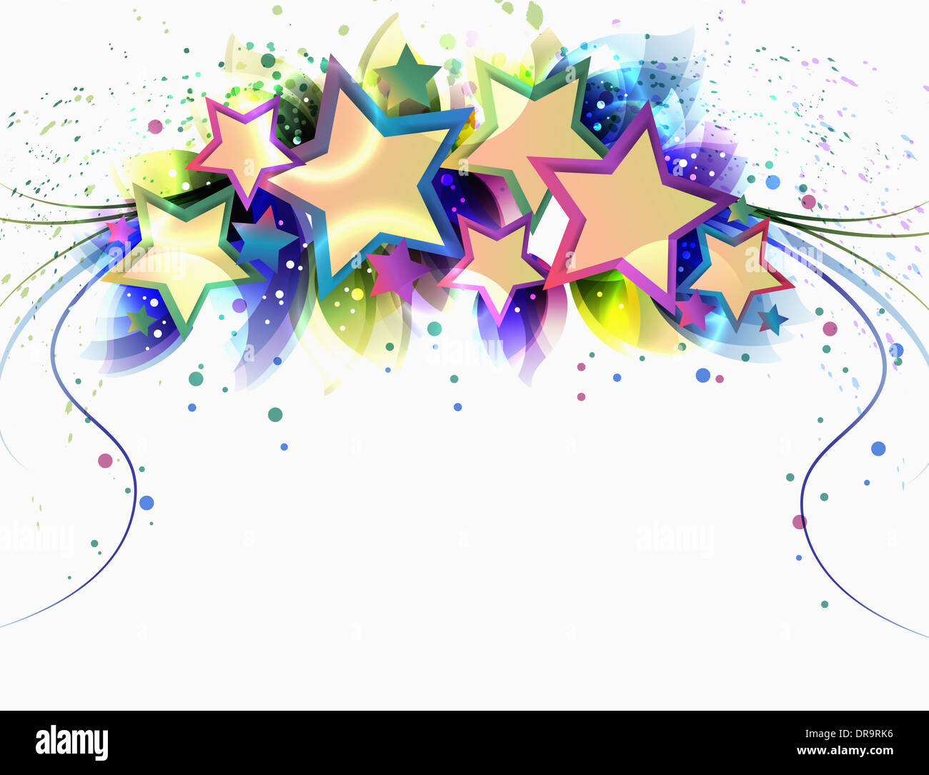 illustration card design with flowers Stock Photo - Alamy