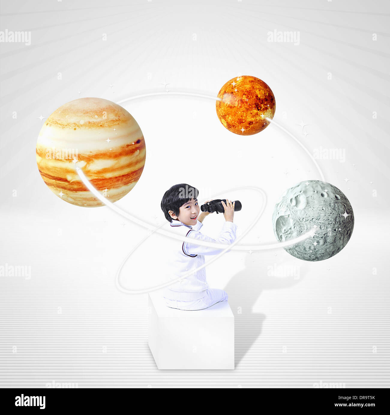 Boy using telescope hi-res stock photography and images - Alamy