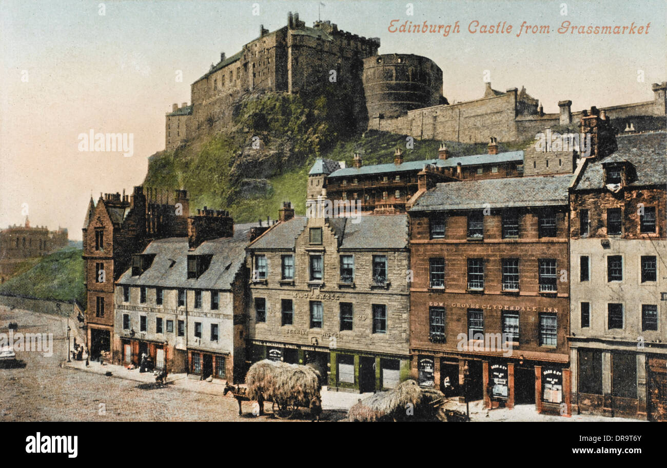 Edinburgh Castle from the Grassmarket Stock Photo - Alamy