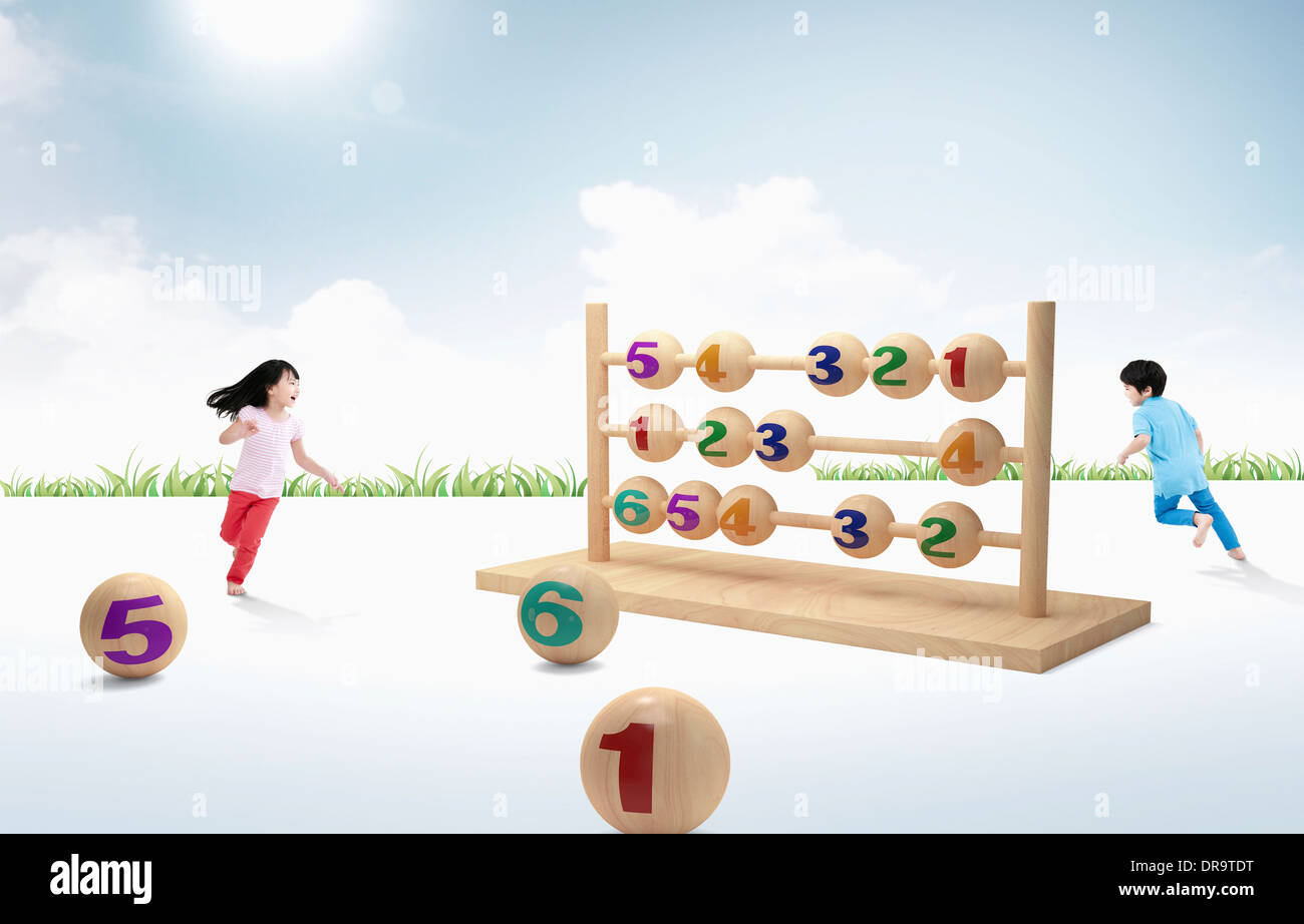 kids running around toy Stock Photo - Alamy