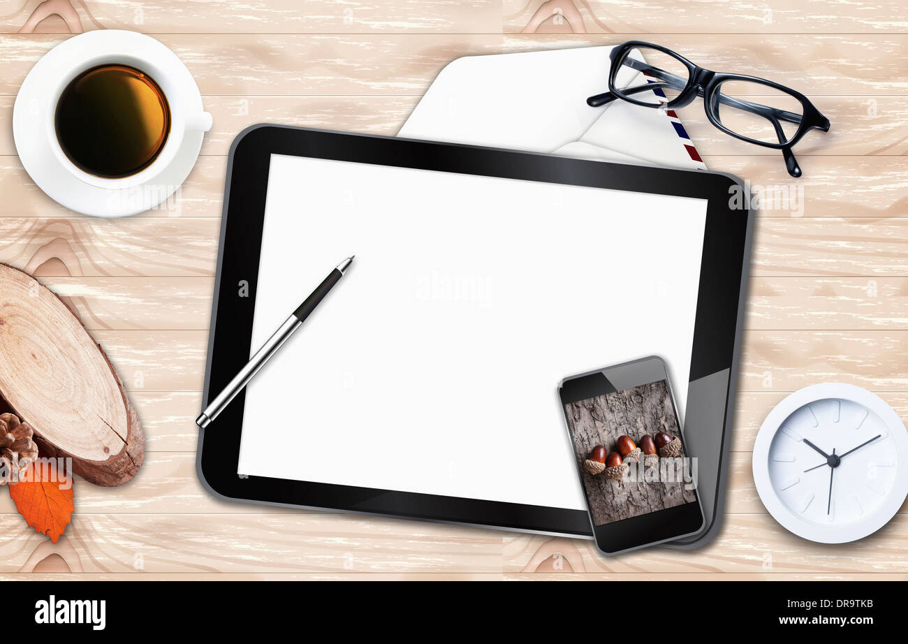 illustration of memo template featuring tablet PC Stock Photo - Alamy