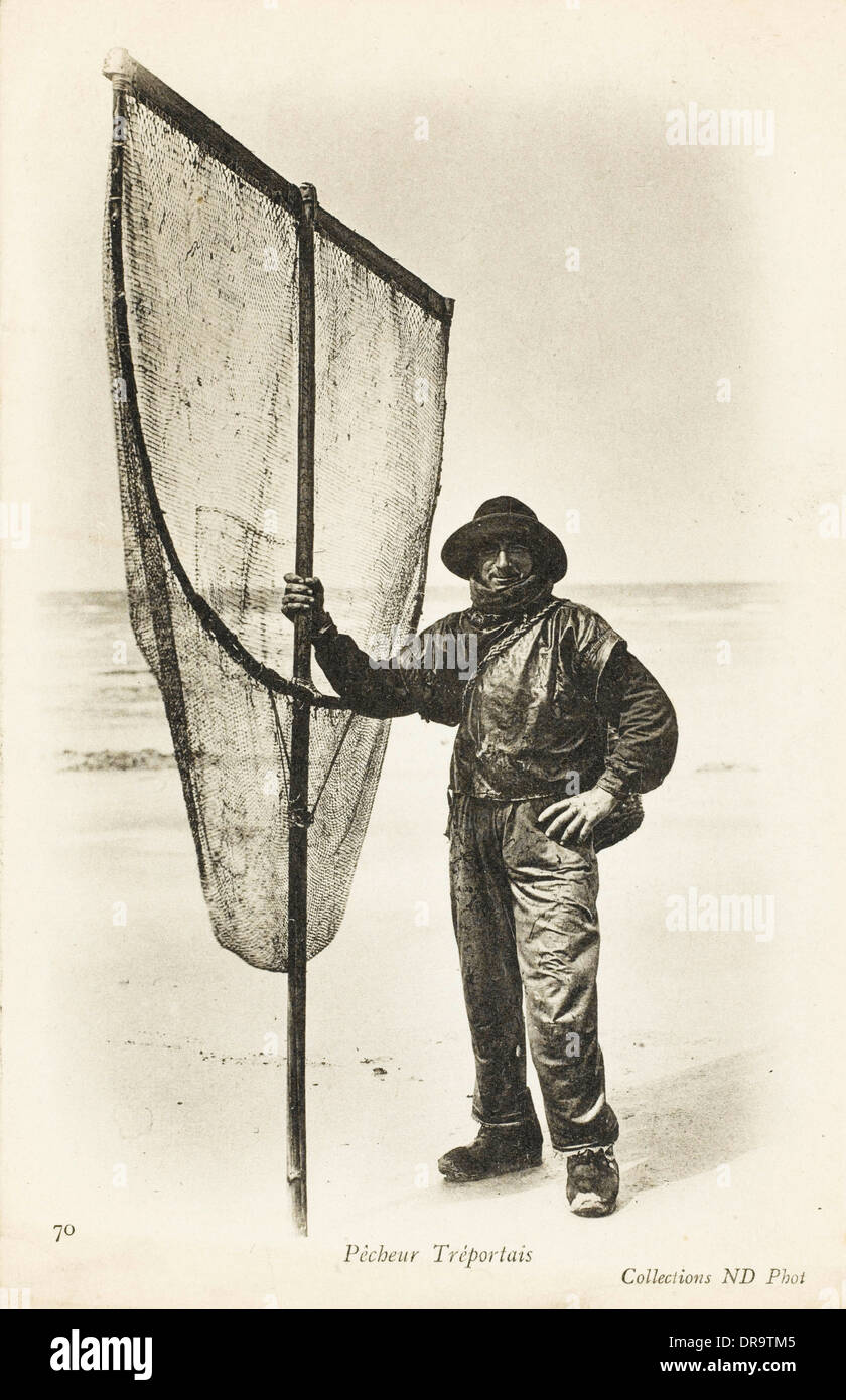 French Fisherman with large net Stock Photo - Alamy