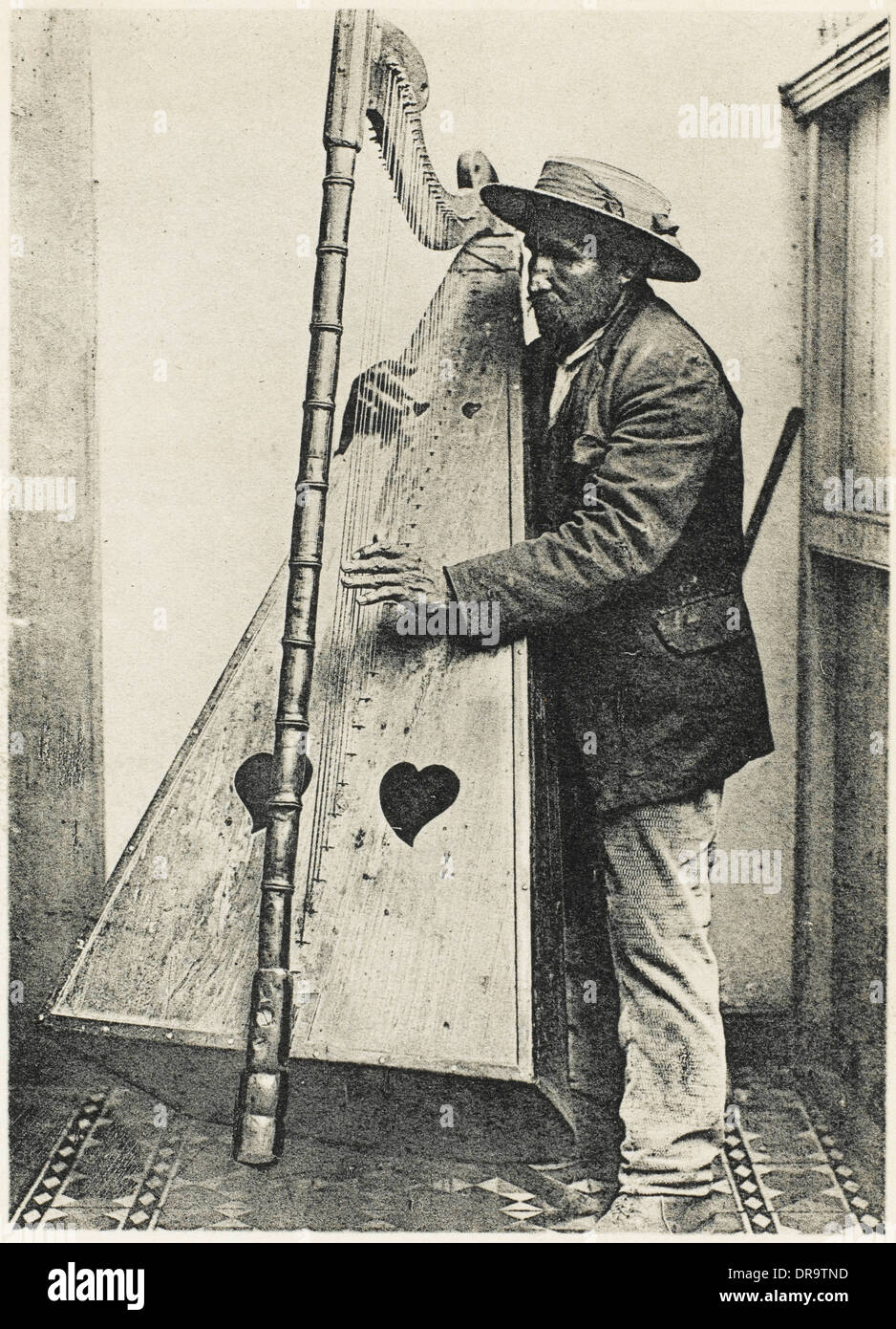An Andean Harpist with his harp Stock Photo - Alamy