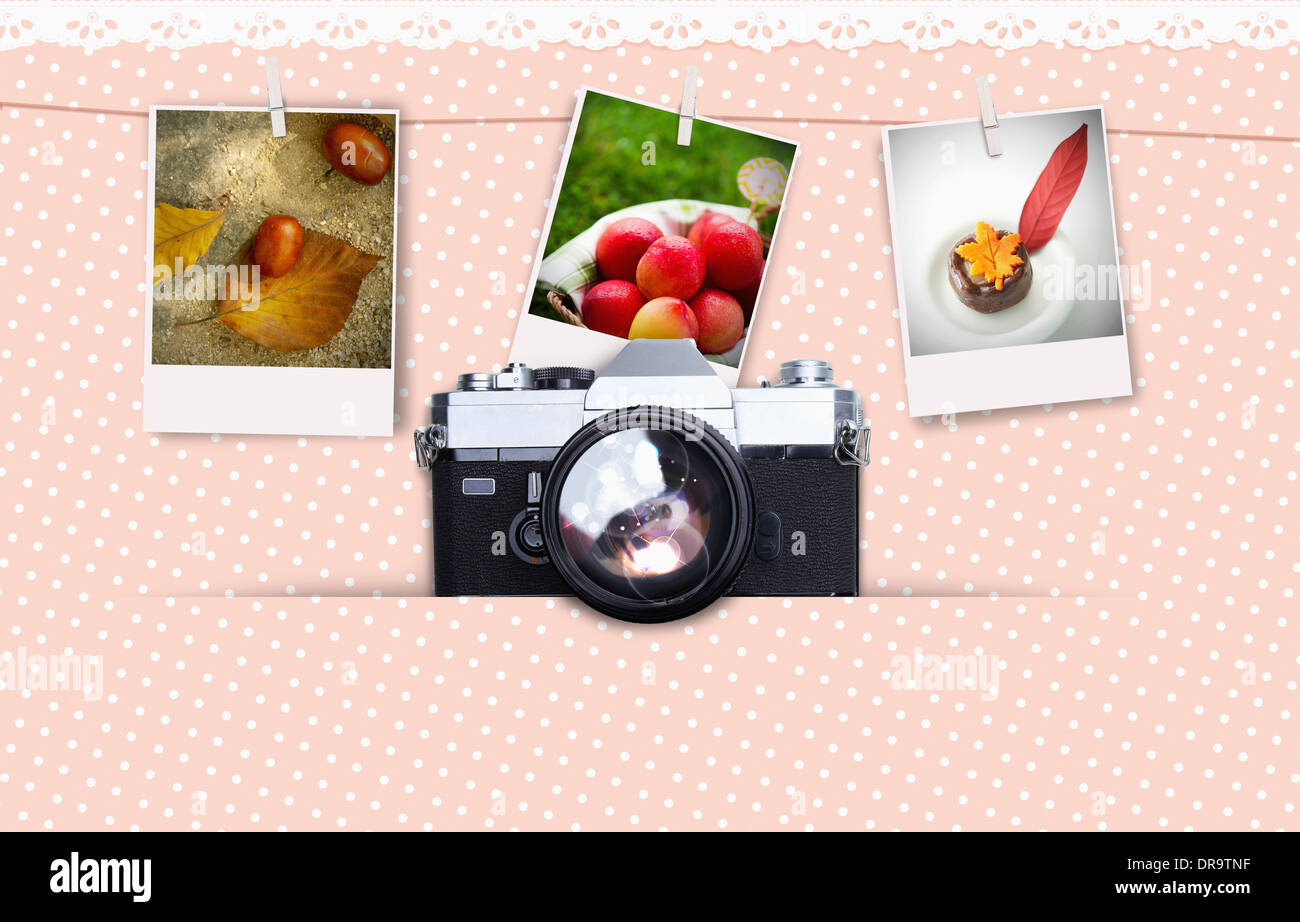 illustration ppt template featuring pictures and camera Stock Photo - Alamy