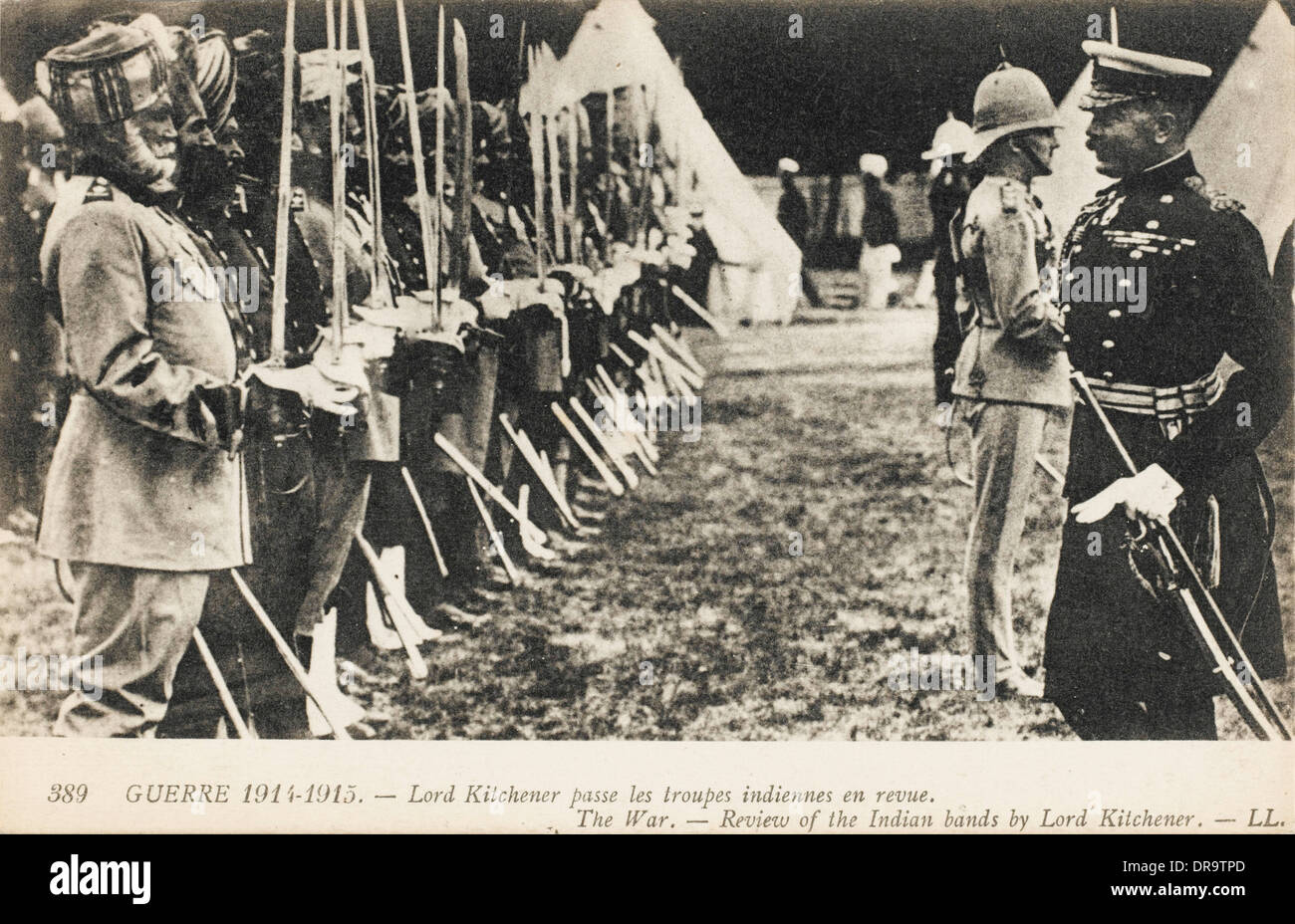 Lord Kitchener reviewing Indian Troops - WWI Stock Photo - Alamy