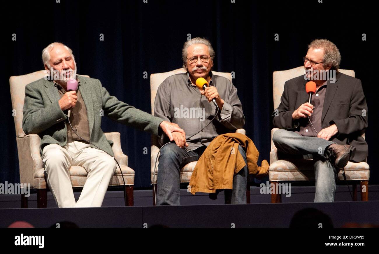 Edward James Olmos and director Robert M. Young Edward James Olmos and ...