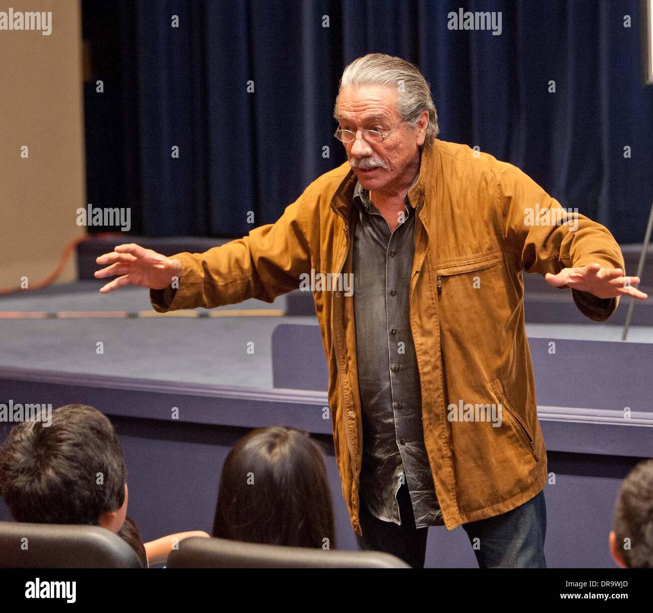 Edward James Olmos Edward James Olmos and director Robert M. Young ...