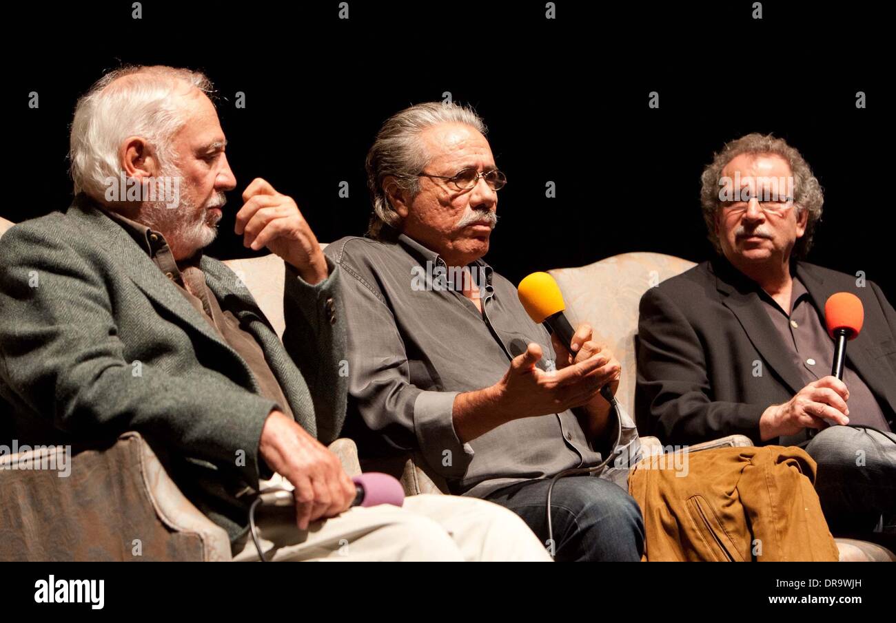 Edward James Olmos and director Robert M. Young Edward James Olmos and ...