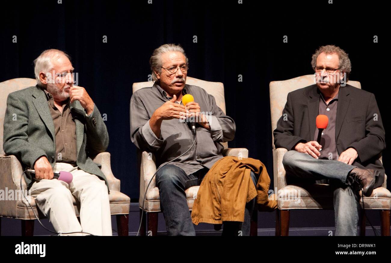 Edward James Olmos and director Robert M. Young Edward James Olmos and ...