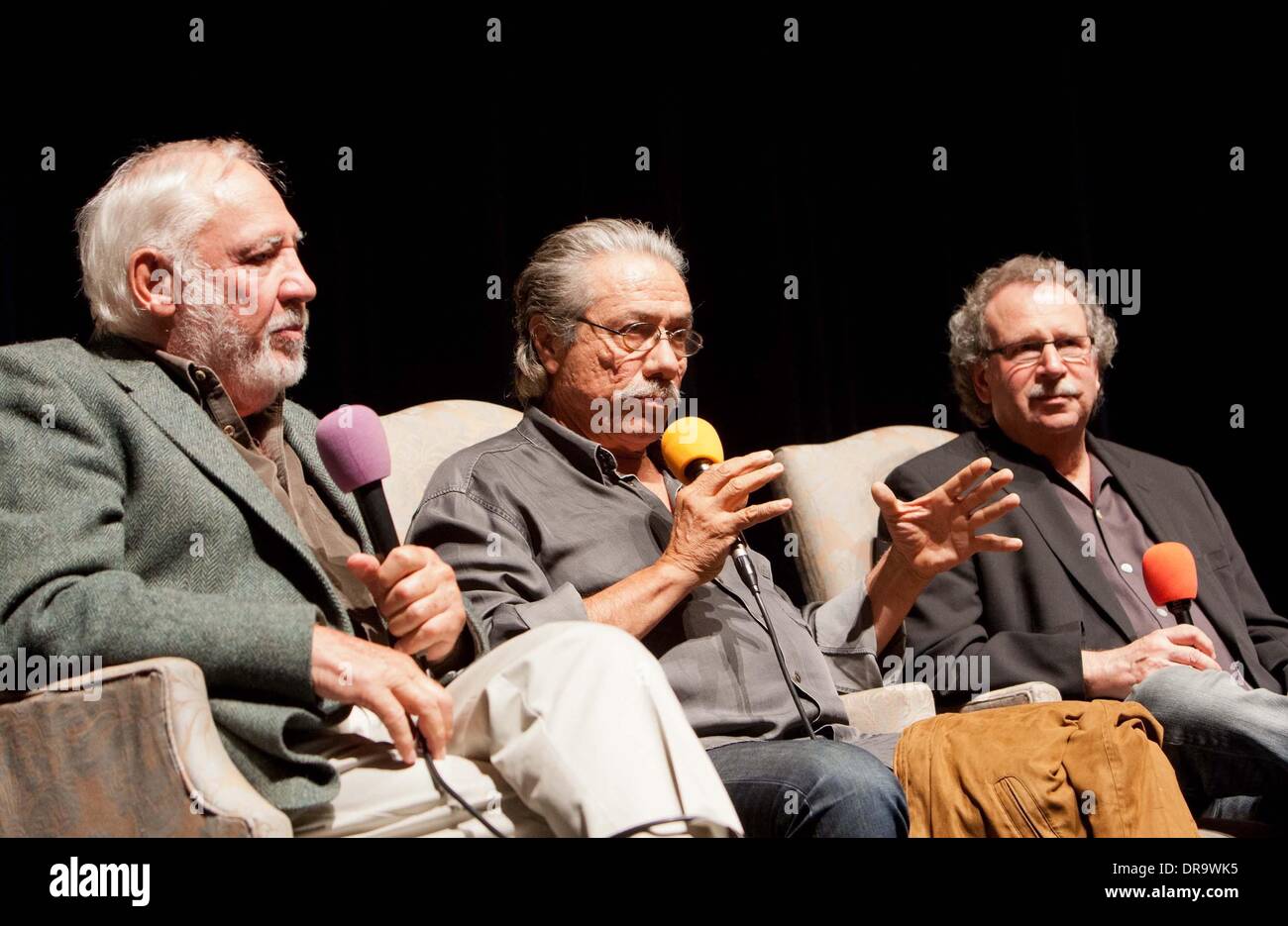 Edward James Olmos and director Robert M. Young Edward James Olmos and ...